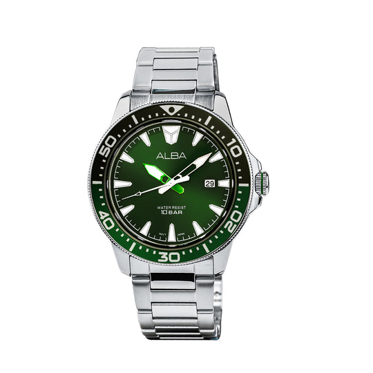 ALBA Dark Green Dial Quartz Men's Watch, AS9T93X1