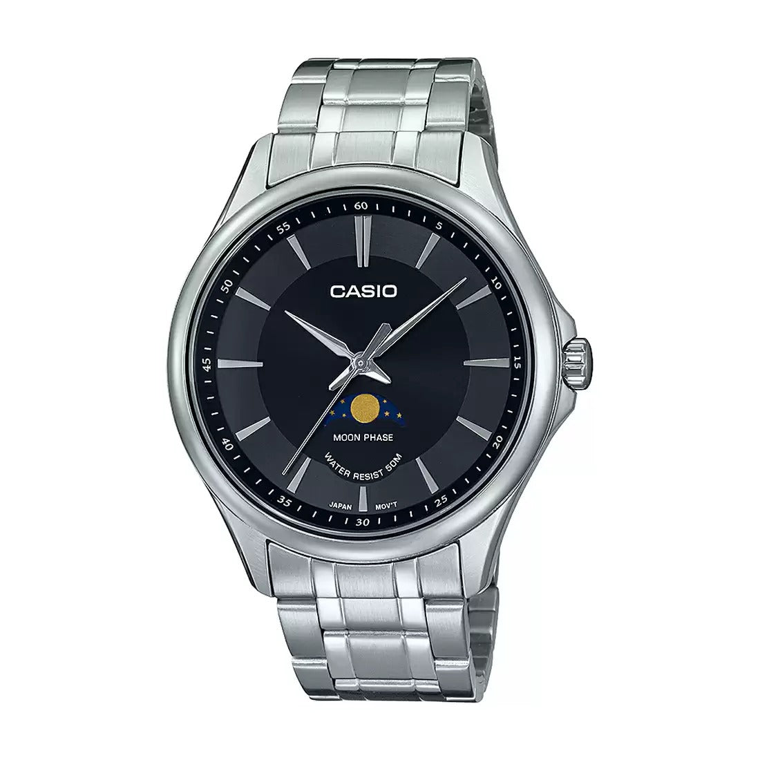 Casio Enticer Silver Analog Men's Watch Moon Phase, MTP-M100D-1AVDF-A2 ...
