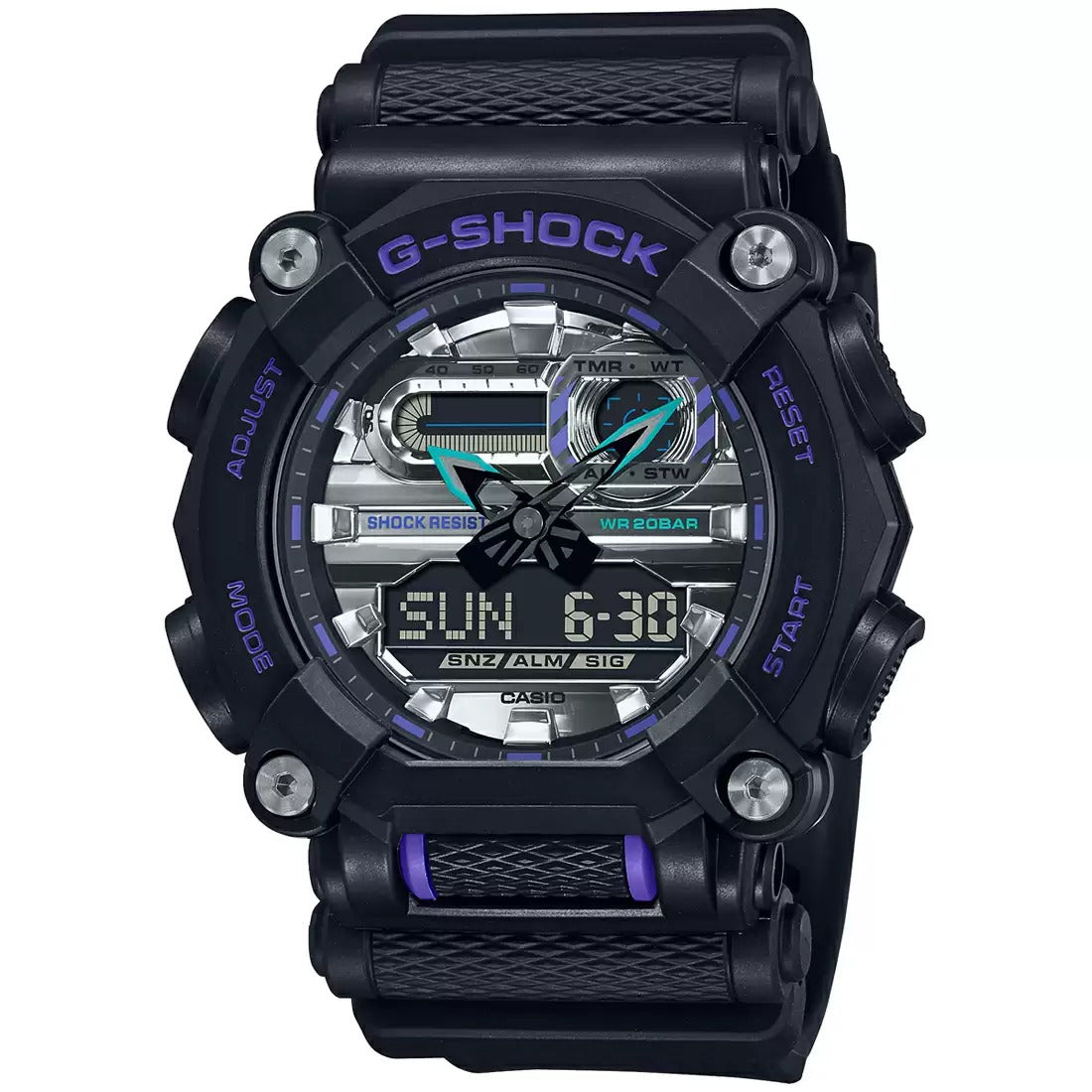 Casio G-Shock Black Analog-Digital 1/100-second stopwatch, GA-900AS-1A ...
