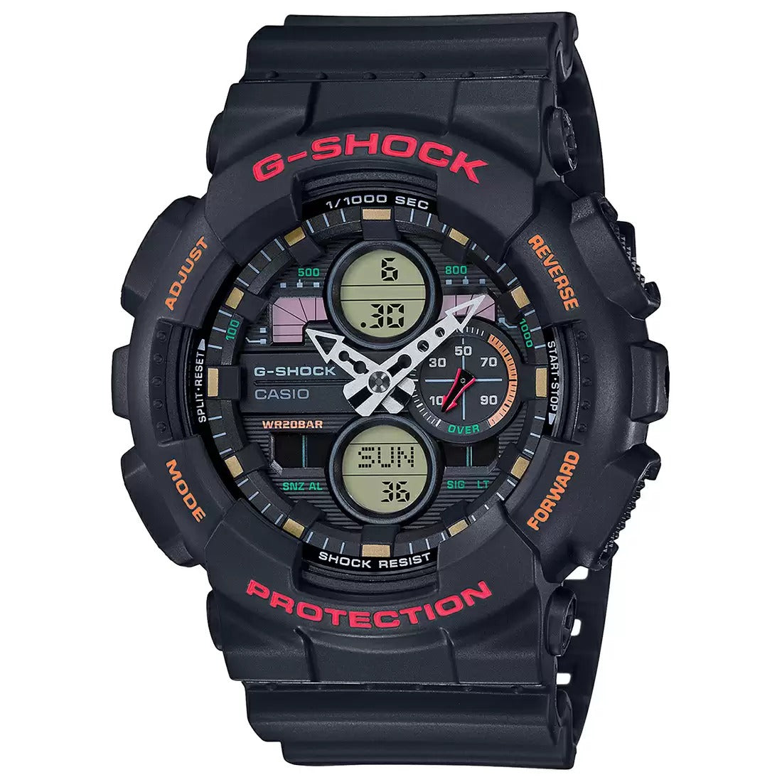 Casio G-Shock Black Analog-Digital 1/1000-second stopwatch, GA-140-1A4 ...