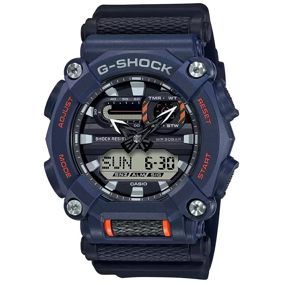 Casio G-Shock Blue Analog-Digital 1/100-second stopwatch, GA-900-2ADR ...