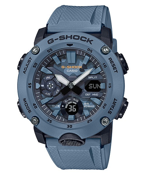 Casio G-Shock Blue Carbon Core Guard 1/1000-second stopwatch, GA-2000S ...