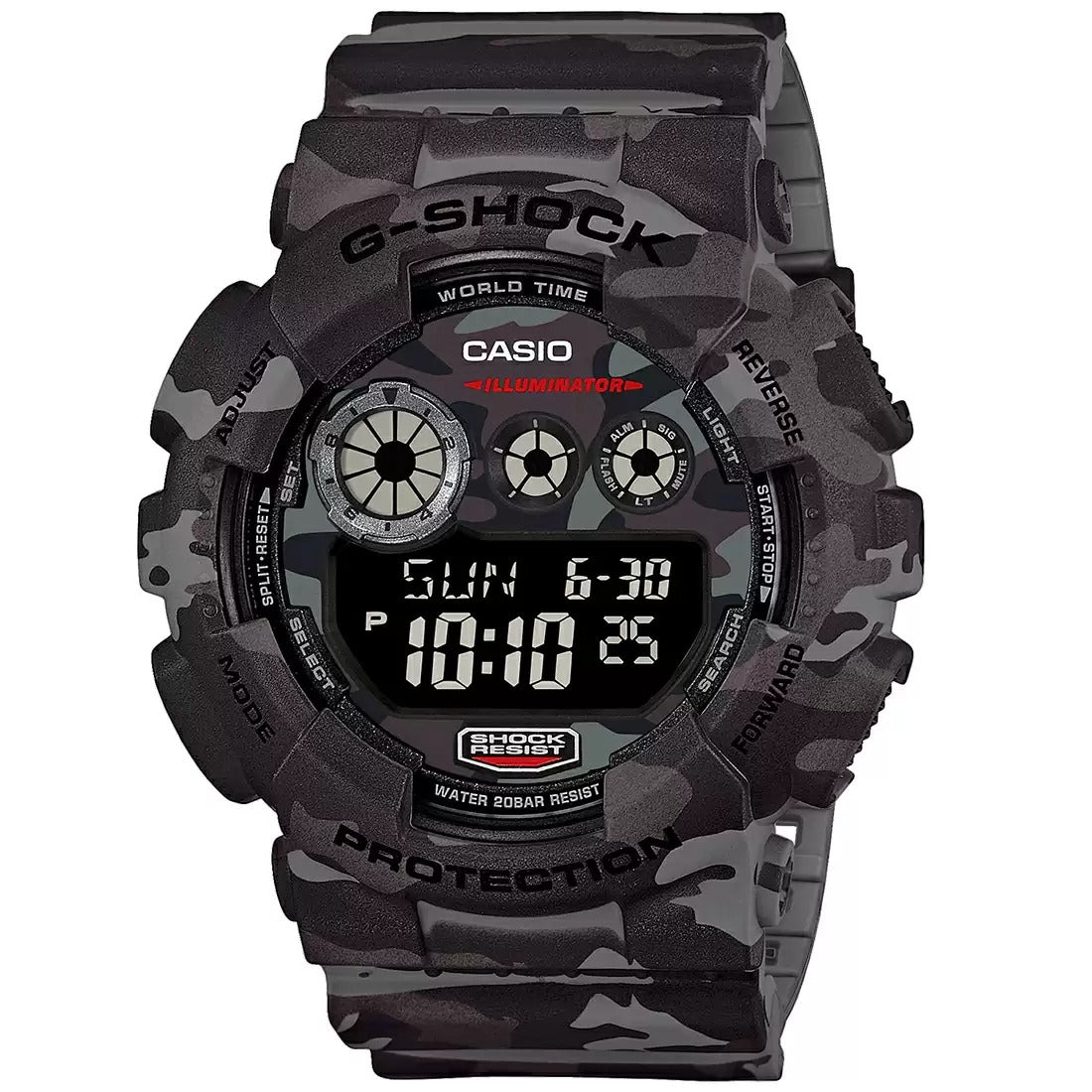 Casio G-Shock Grey Digital 1/100-second stopwatch, GD-120CM-8DR-G514 ...