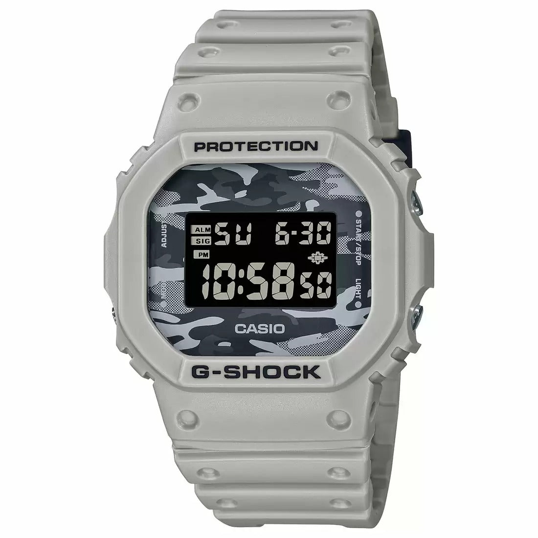 Casio G-Shock Grey Origin 200-meter water resistance, DW-5600CA-8DR-G1