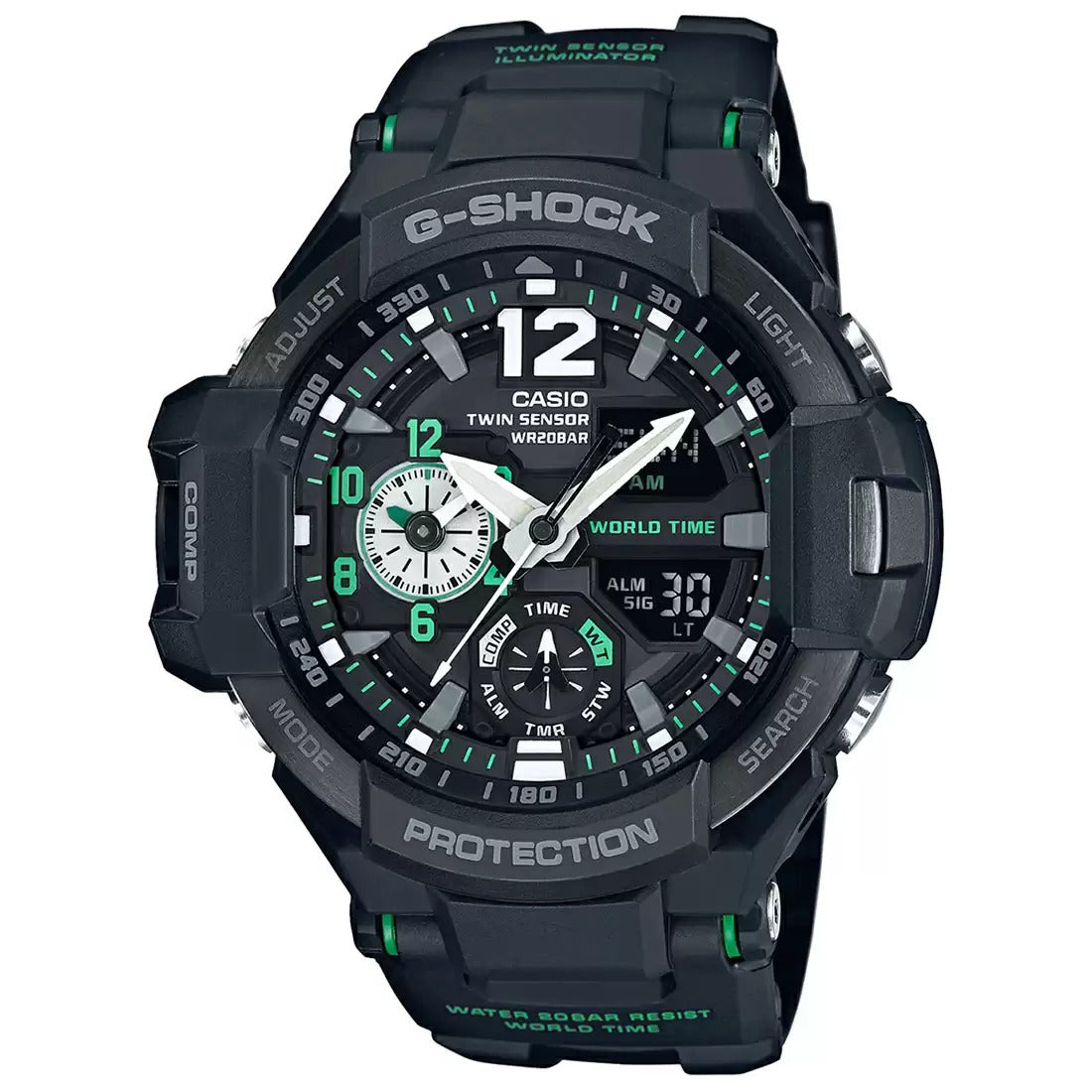 Casio G-Shock Mog Gravitymaster Neon Illuminator, GA-1100-1A3DR-G595