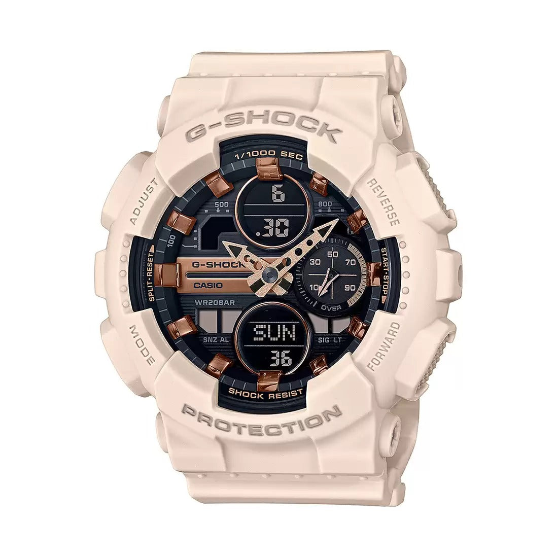 Casio G-Shock Pink Analog-Digital 1/1000-second stopwatch, GMA-S140M-4 ...