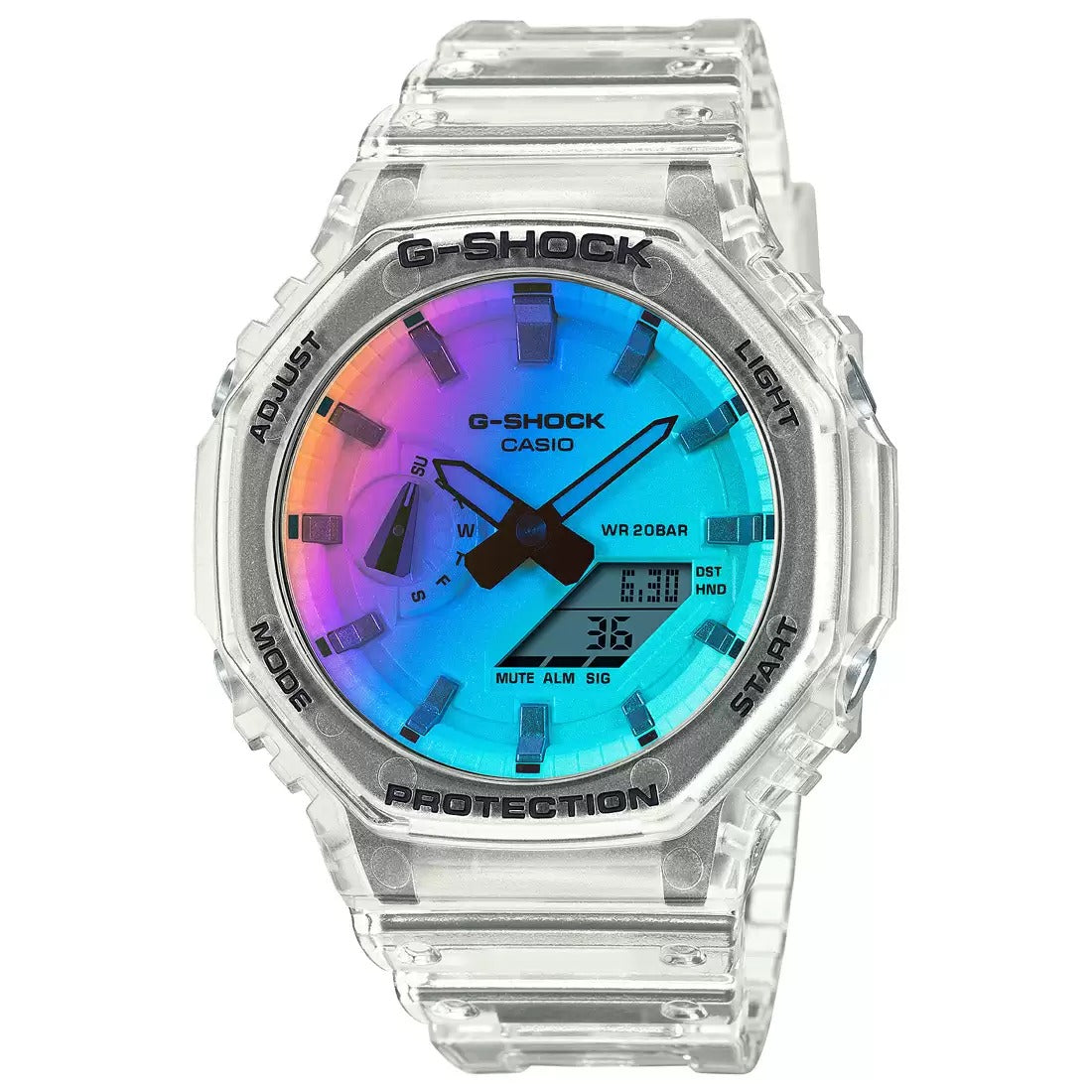 Casio G-Shock Silver Iridescent Carbon Core Guard Men's Watch Double L