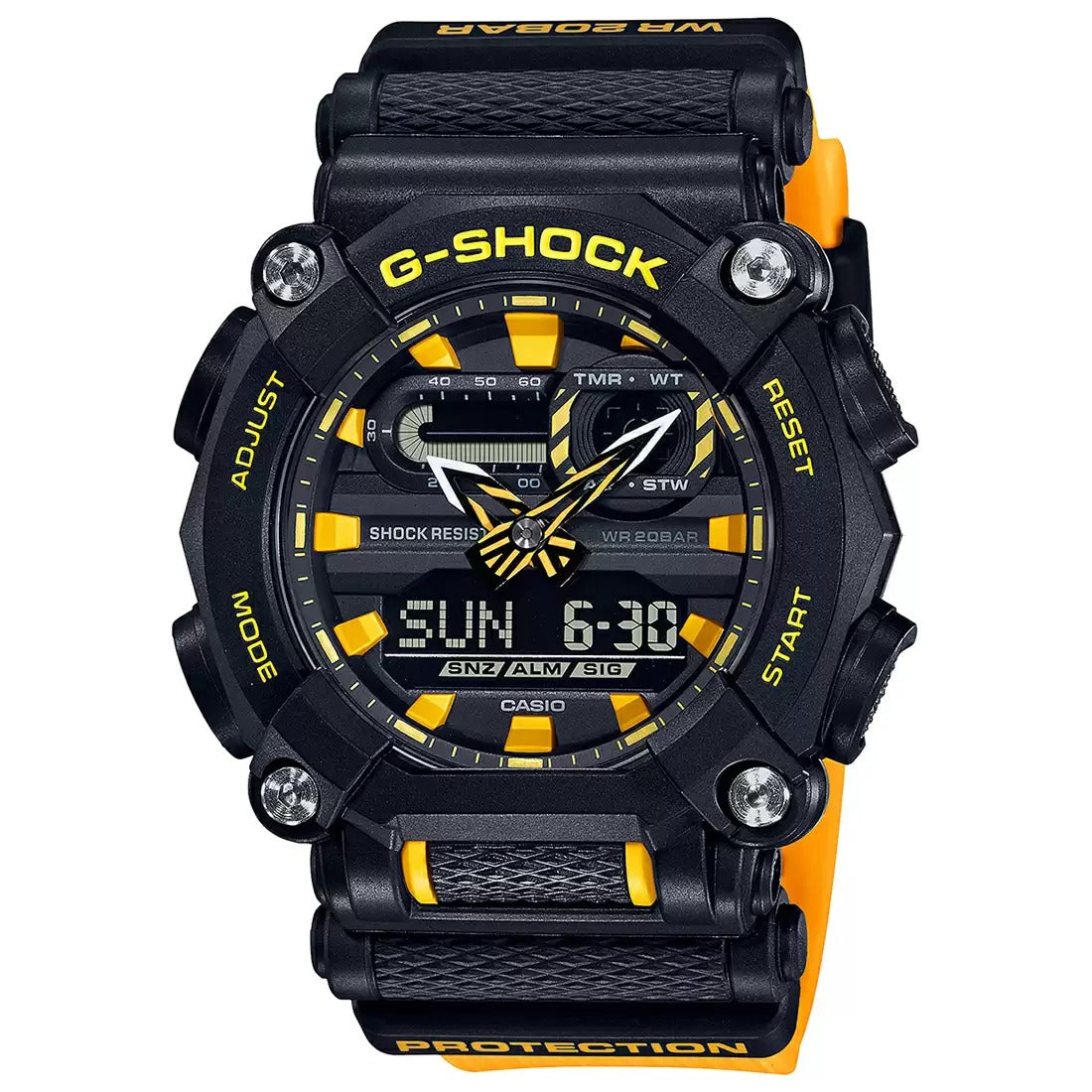 Casio G-Shock Yellow Analog-Digital Countdown Timer, GA-900A-1A9DR-G10 ...