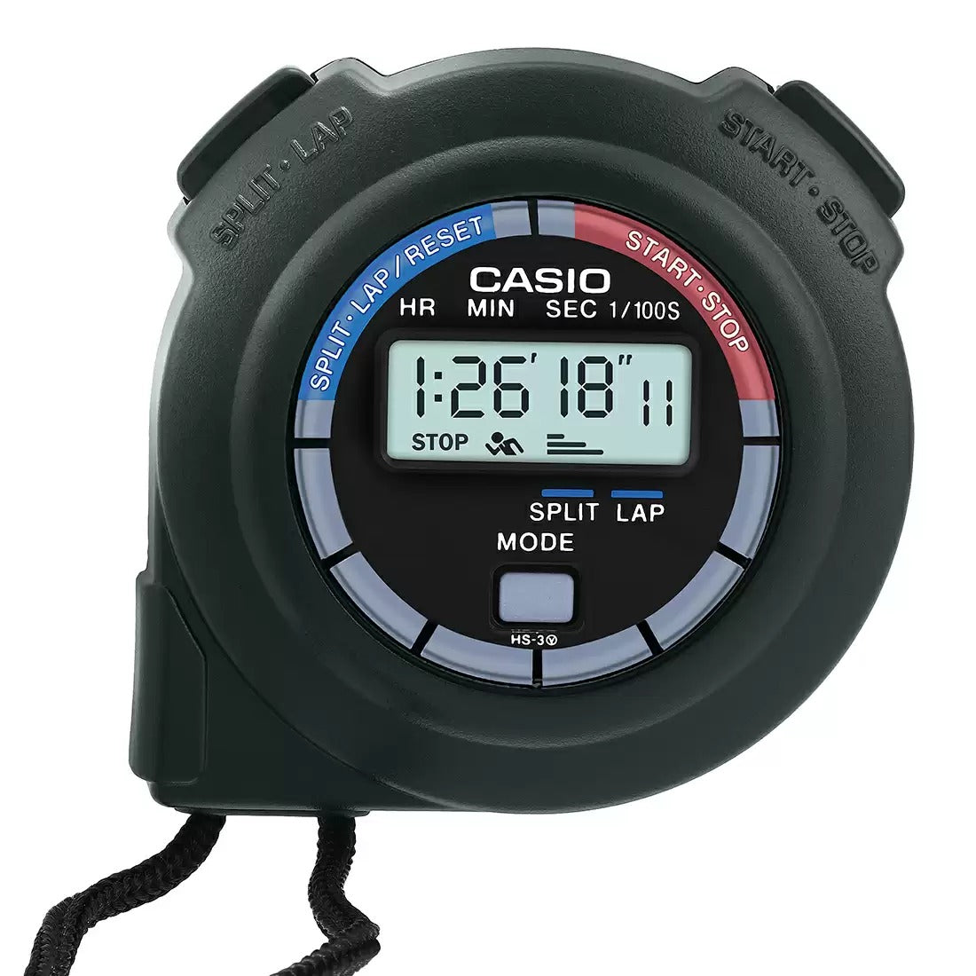 Casio Stop Watches Black Digital LED Light, HS-3V-1RDT-S023