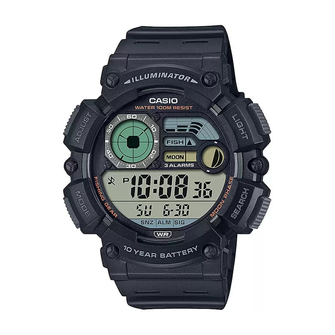 Casio Youth Black Digital Unisex Watch Dual Time, WS-1500H-1AVDF-D292