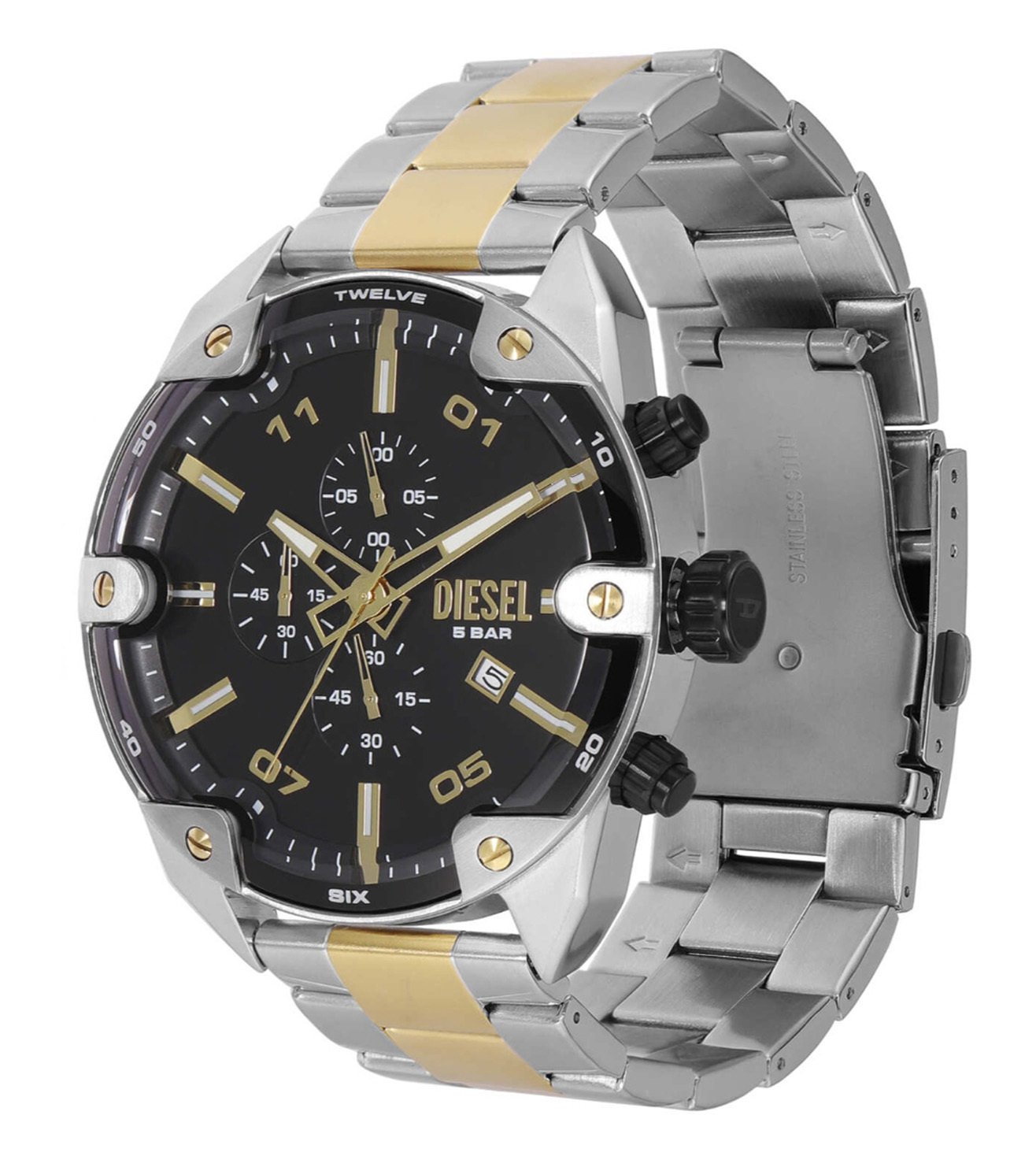 Diesel Quartz Black Dial Chronograph Stainless Steel Men's Watch, DZ46