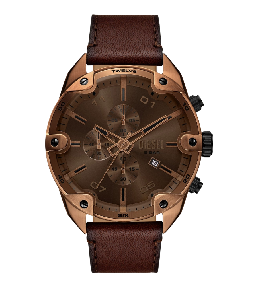 Diesel Quartz Brown Dial Analog Leather Men's Watch, DZ4698