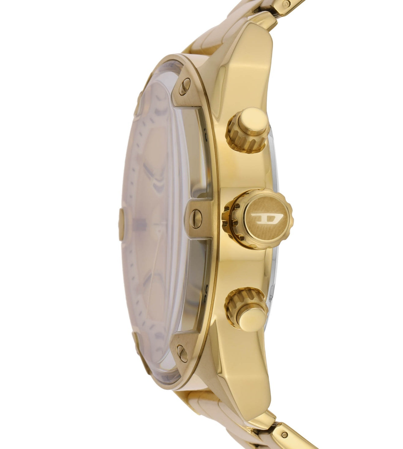 Diesel Quartz Gold Dial Chronograph Stainless Steel Men's Watch, DZ460