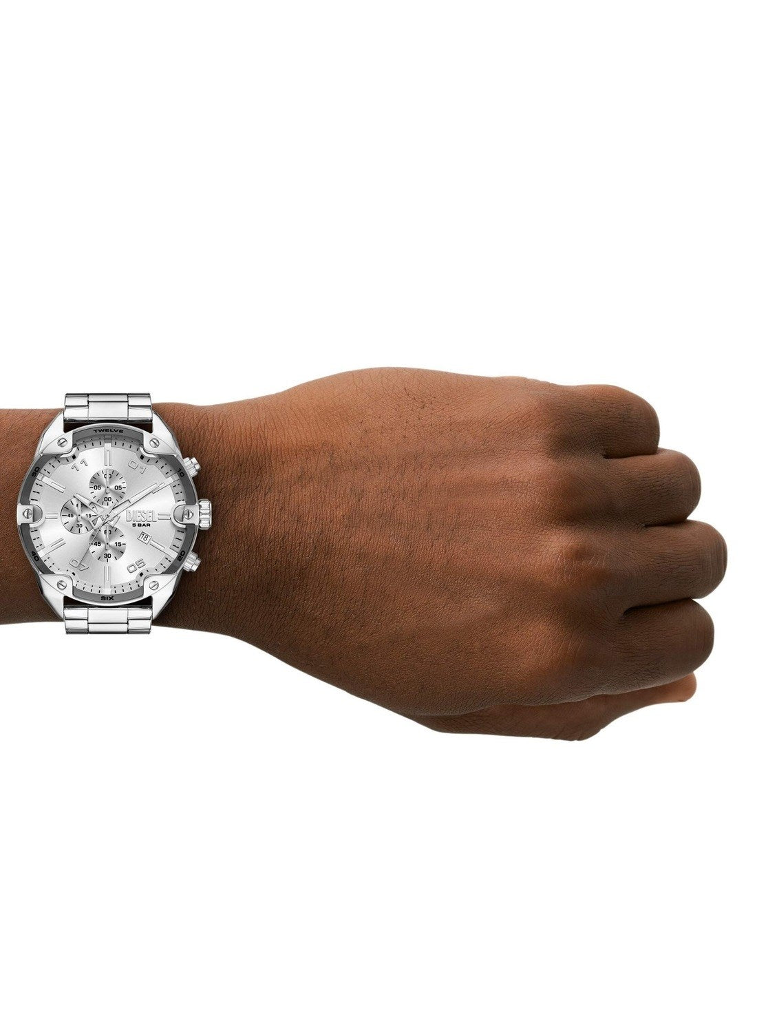 Diesel Quartz Silver Dial Chronograph Stainless Steel Men's Watch, DZ4