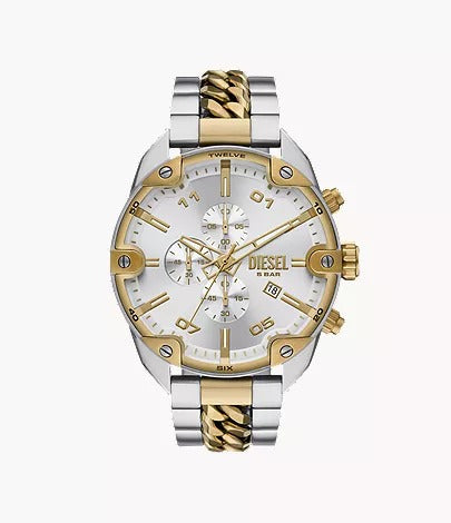 Diesel Spiked Chronograph Two-Tone Stainless Steel Men's Watch, DZ4629