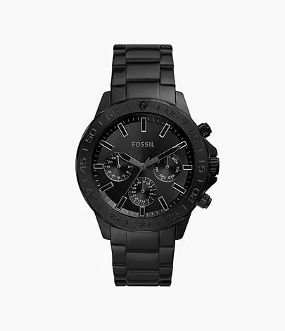 Fossil Bannon Multifunction Black Stainless Steel Men's Watch, BQ2587
