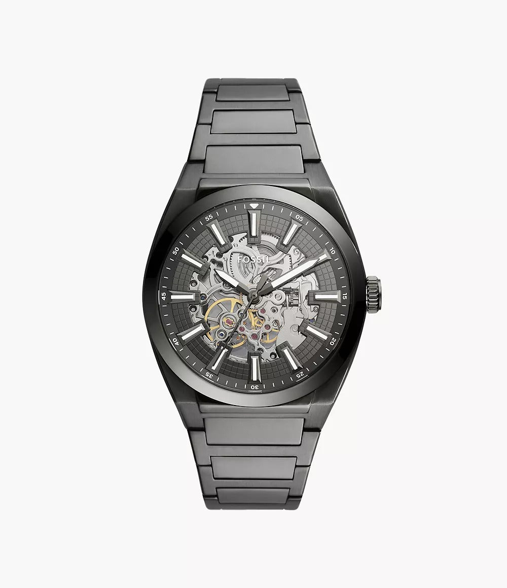 Fossil Everett Automatic Smoke Stainless Steel Men's Watch, ME3206