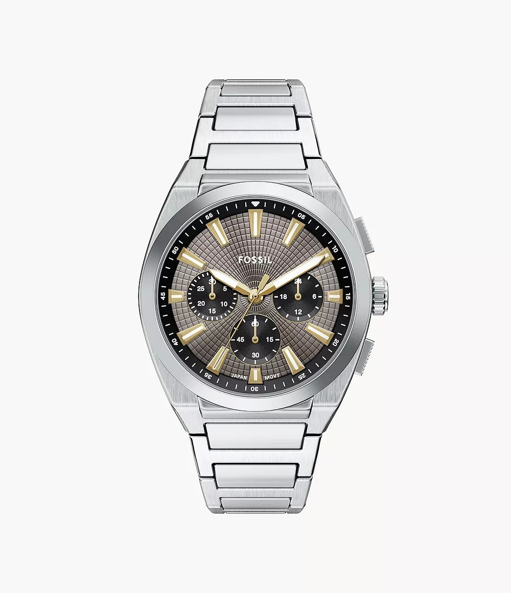 Fossil Everett Chronograph Stainless Steel Men's Watch, FS6128