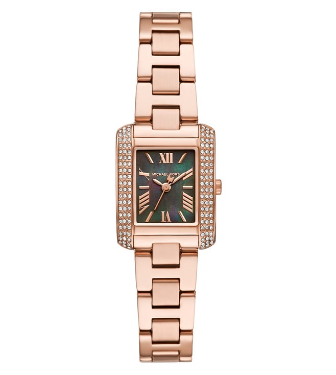 Michael Kors Emery Three-Hand Rose Gold-Tone Stainless Steel Women's ...