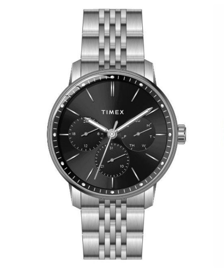 Timex Brian Quartz Black Dial Multi-Function Stainless Steel Men's ...