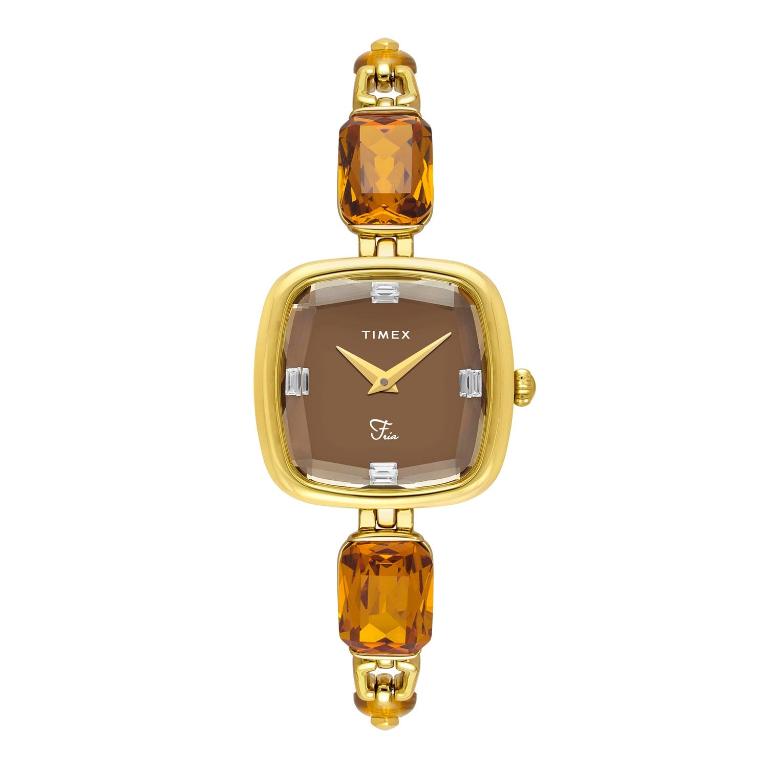 Timex Fria Brown Square Dial Analog Women's Watch, TWEL21200