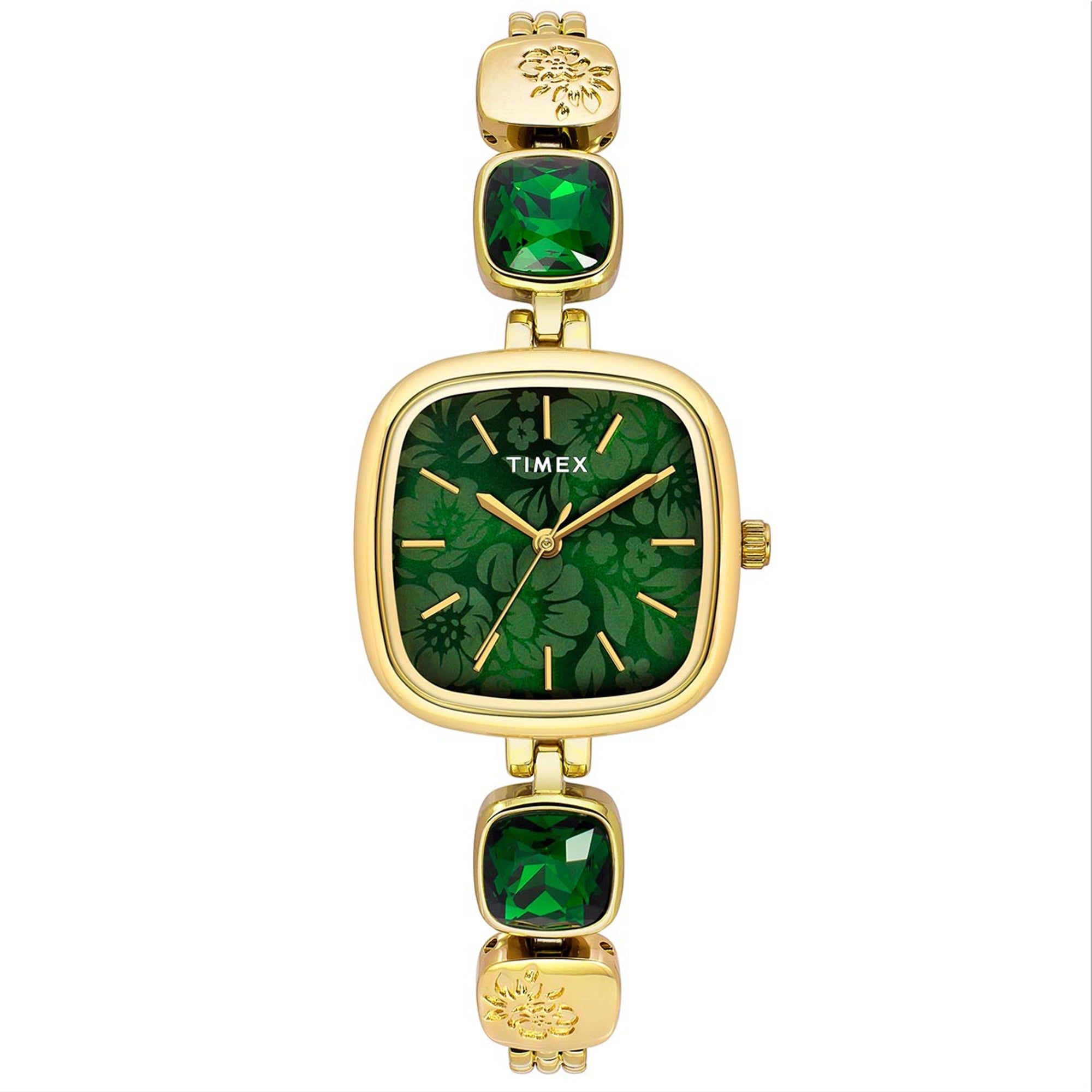 Timex Fria Green Square Dial Analog Women's Watch, TWEL21000