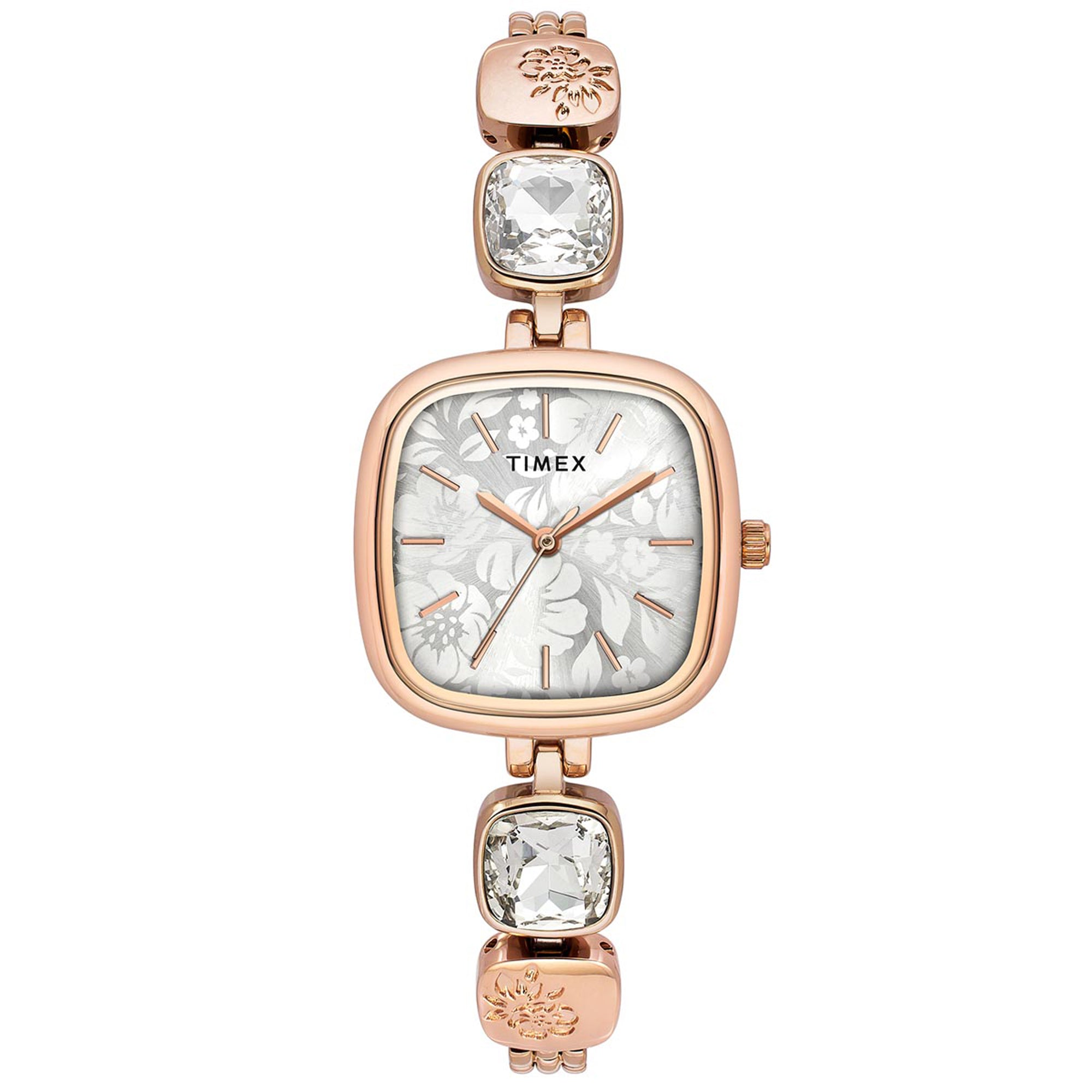 Timex Fria Silver Square Dial Analog Women's Watch, TWEL21001