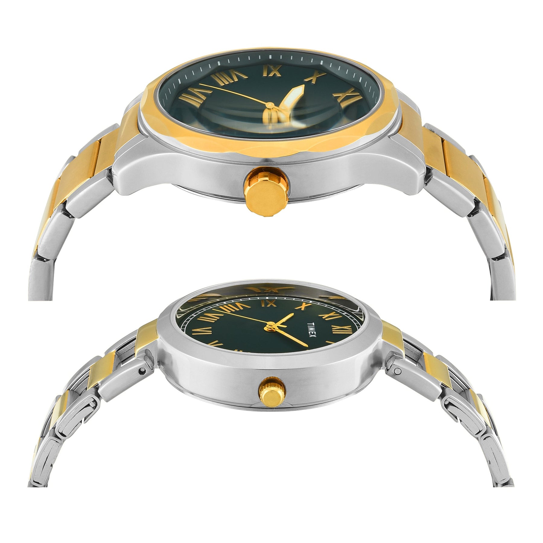 Timex Green Round Dial Analog Pair Watch, TW00PR340