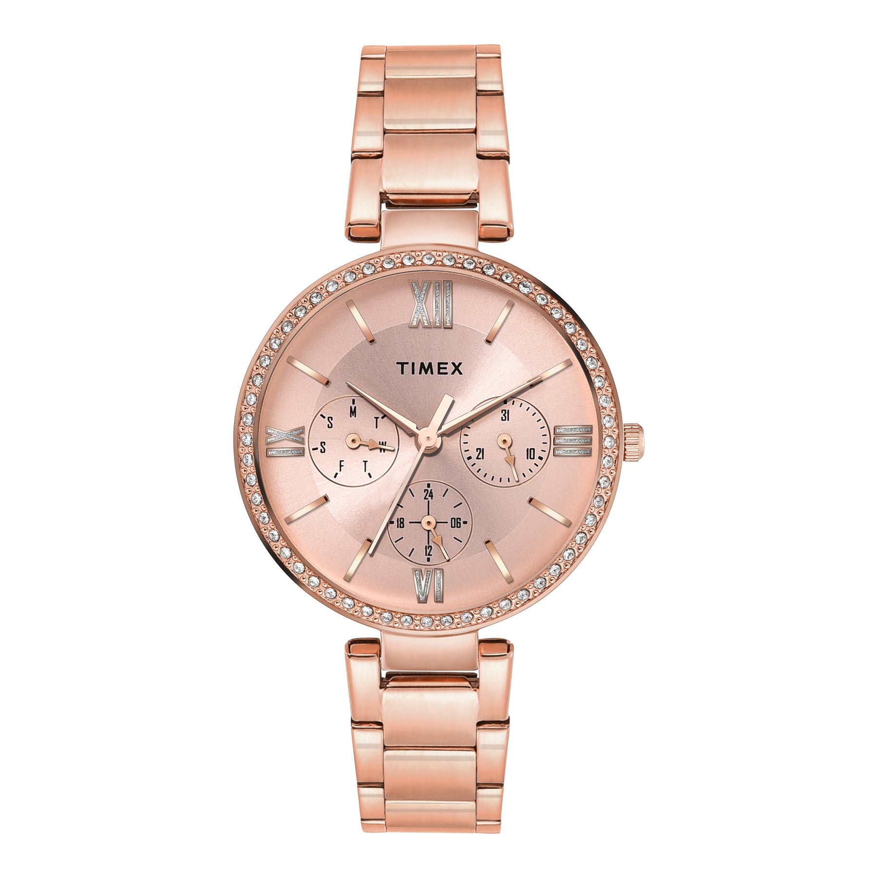 Timex Pink Round Dial Analog Women's Watch, TWEL18707