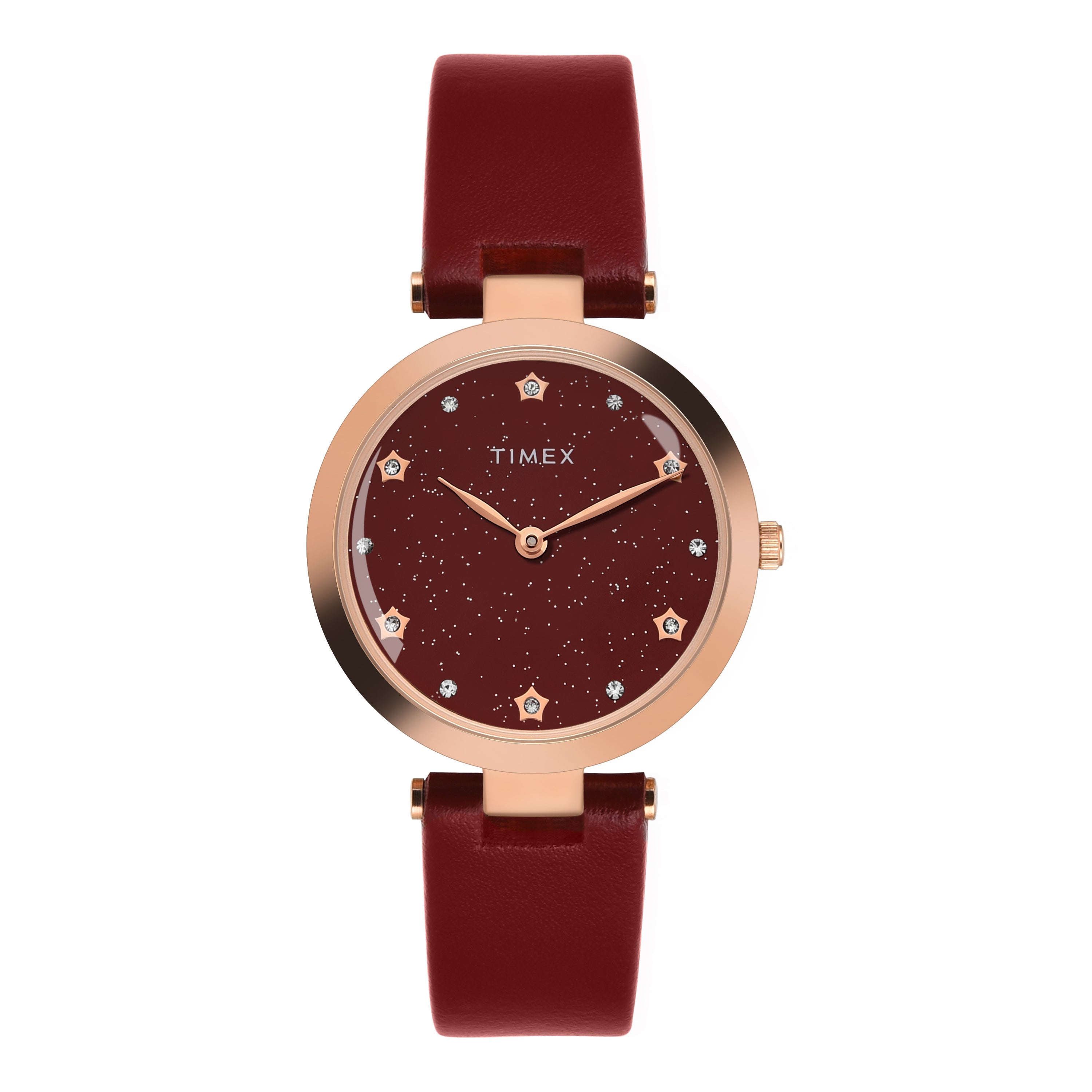 Timex Red Round Dial Analog Women's Watch, TWEL19205