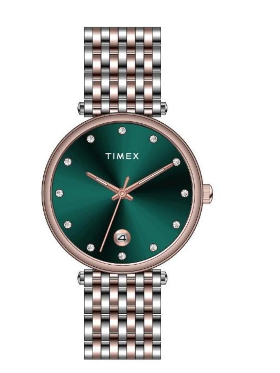 Timex Round Green Dial Analog Women's Watch, TWEL21603