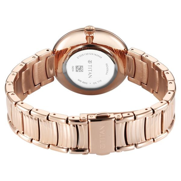 Titan Aura Quartz Analog Rose Gold Dial Rose Gold Stainless Steel Stra