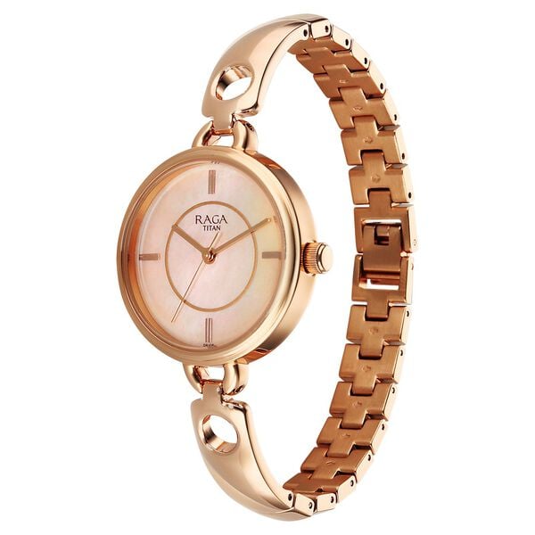 Titan Raga Contempore Quartz Analog Rose Gold Mother Of Pearl Dial Met