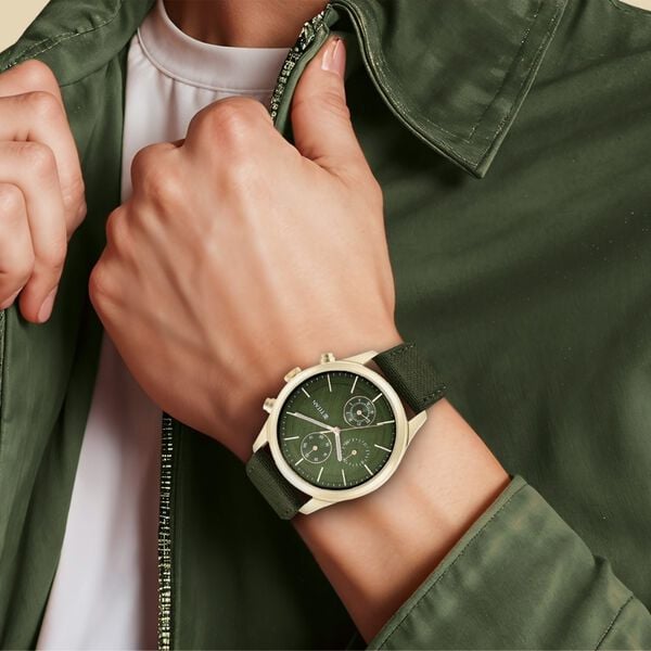 Titan Raga Neo Splash Green Dial Quartz Analog with Date Fabric Strap